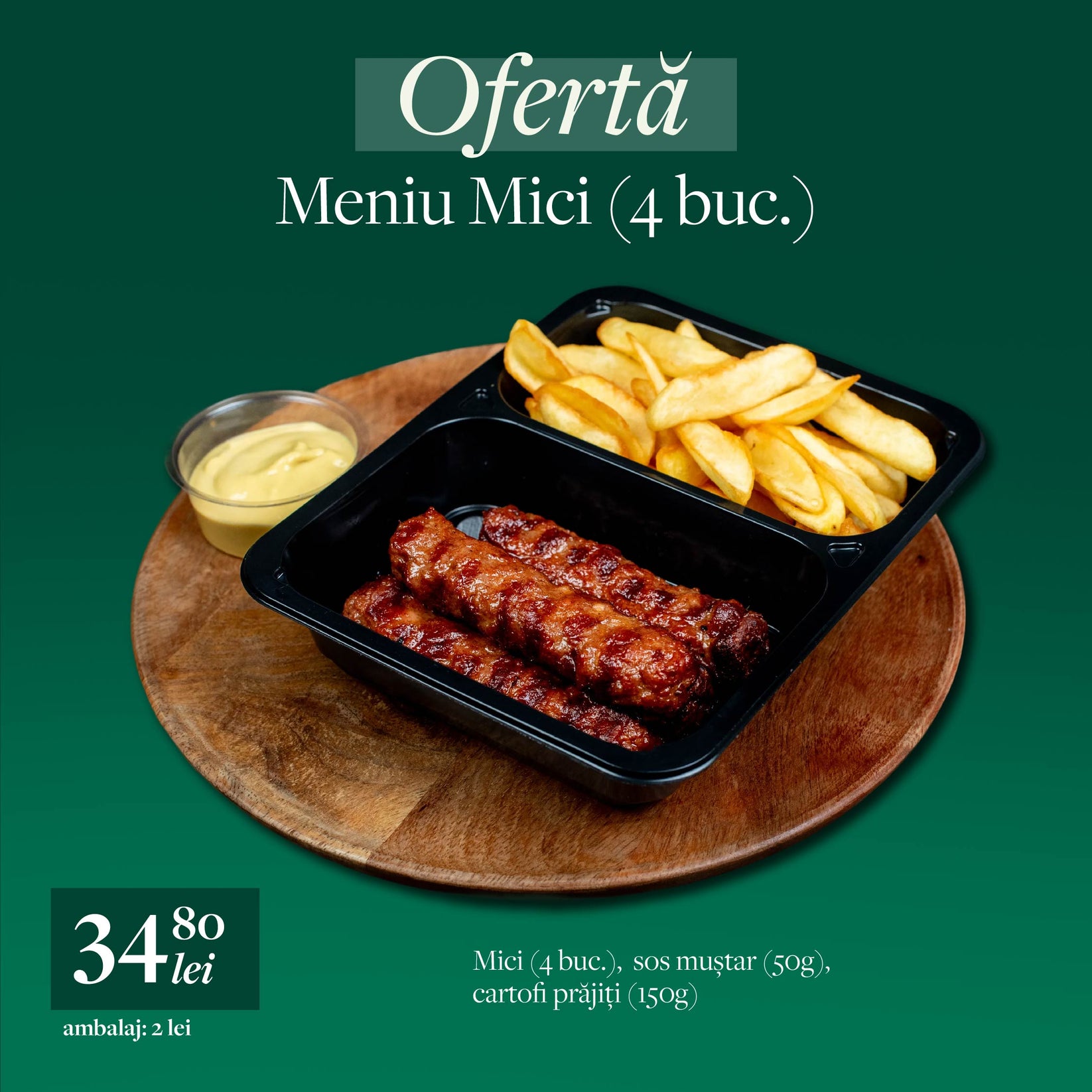 Ofertă Meniu 4 mici cu cartofi prajiti