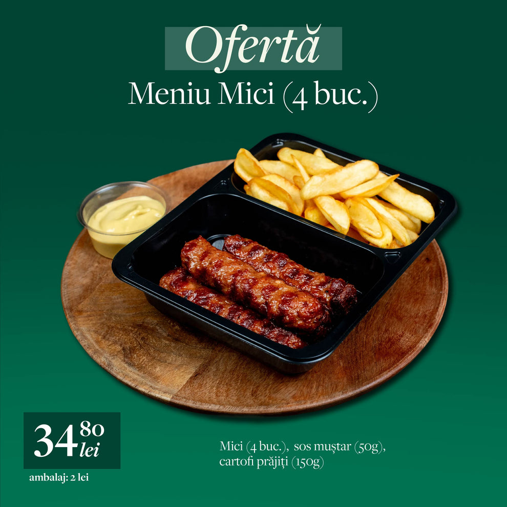Ofertă Meniu 4 mici cu cartofi prajiti