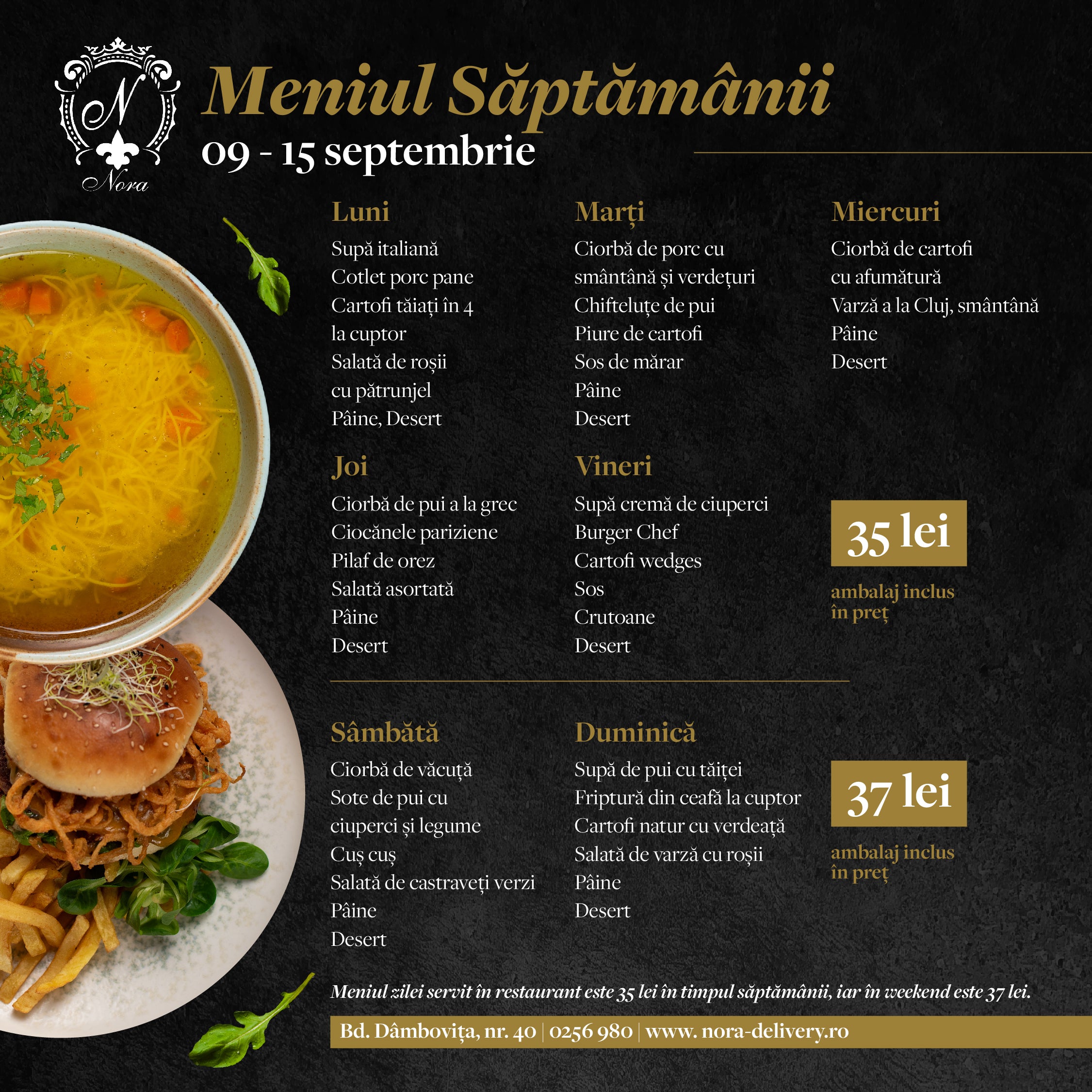 Meniul Zilei Timisoara - Restaurant Nora